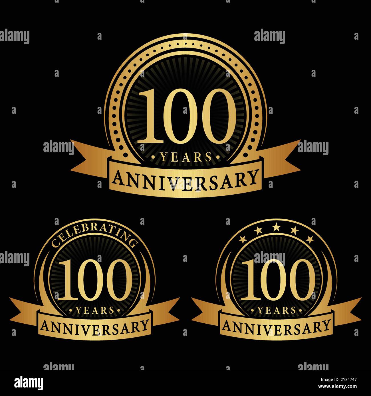 100 years anniversary logo collections. Set of 100th Anniversary ...