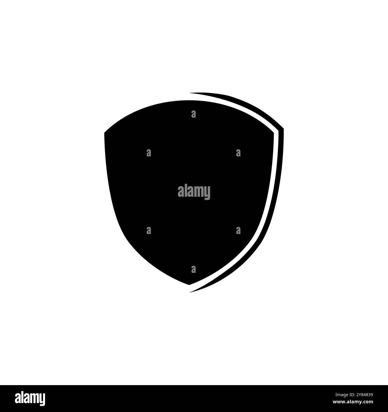 Shield logo template flat illustration, shielding icon in black and ...