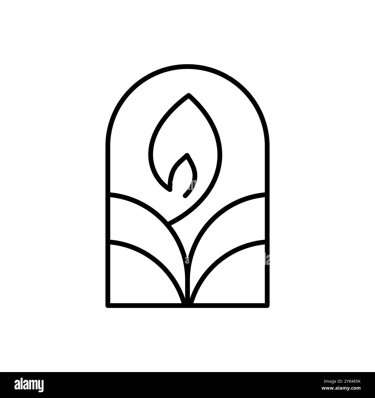 Candle vector line art logo aesthetics design Elegant Spa Icon ...