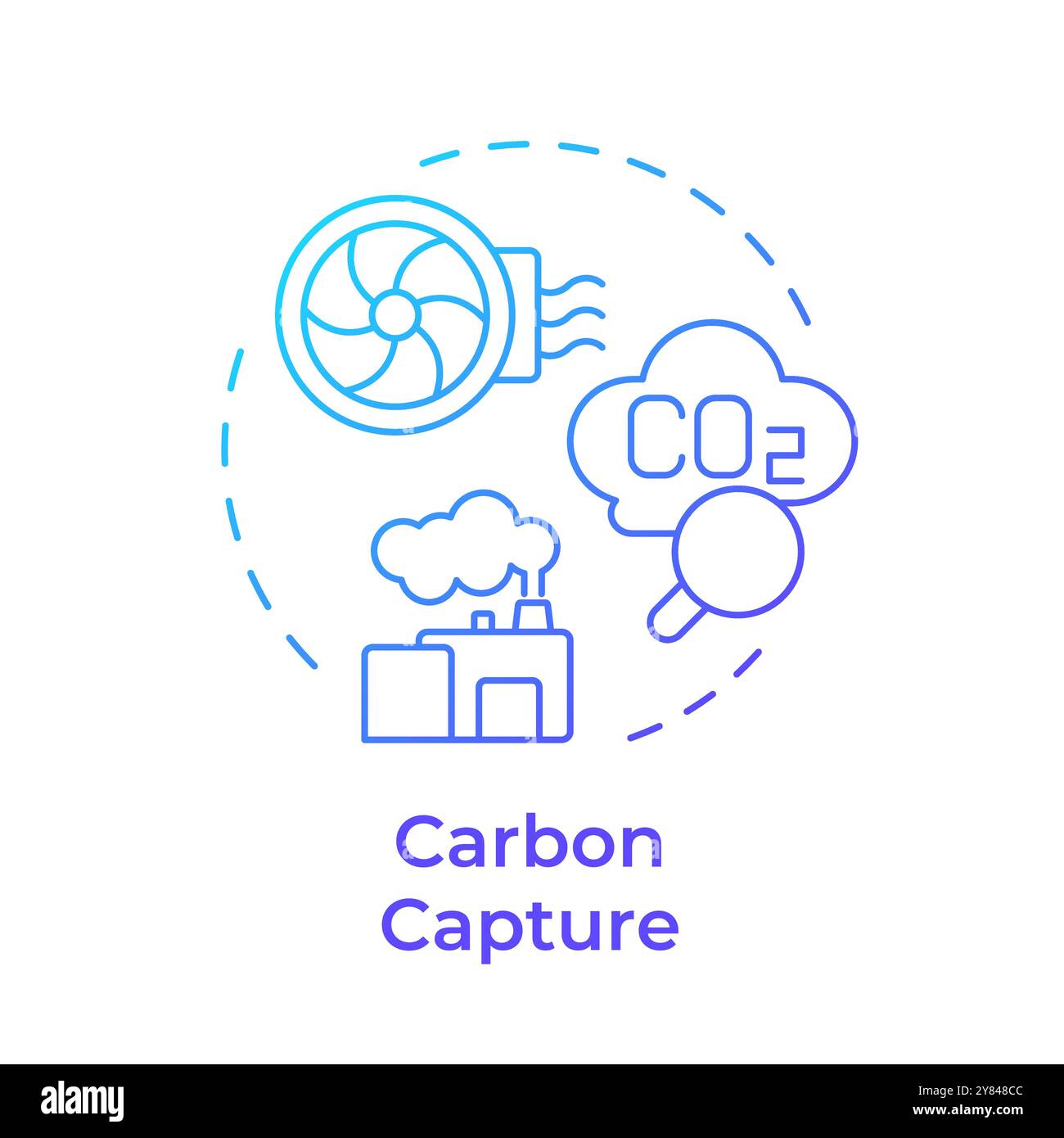 Carbon capture blue gradient concept icon Stock Vector Image & Art - Alamy