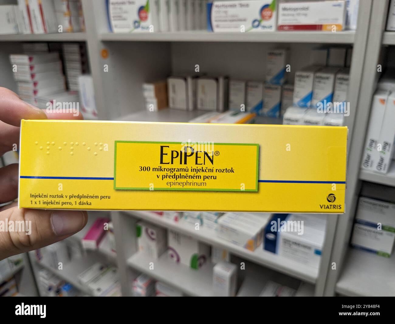 EPIPEN box of medication with epinephrine active substance by Mylan ...