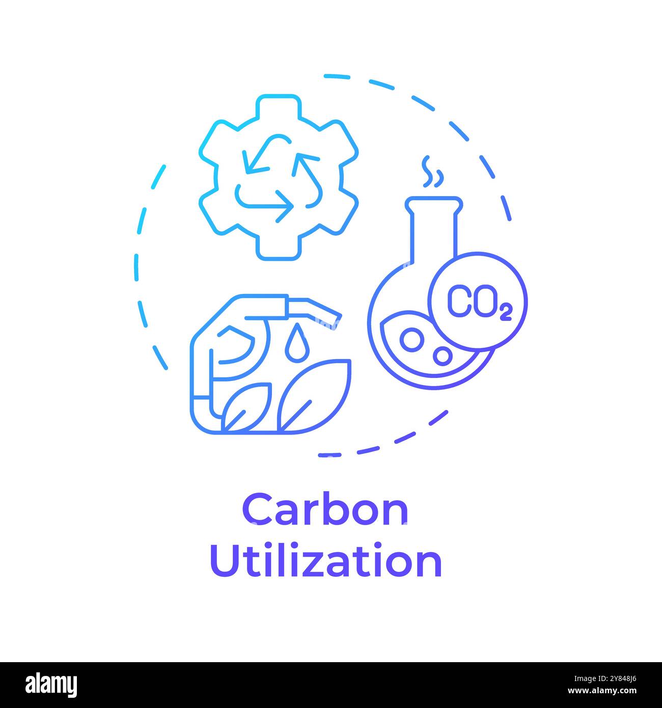 Carbon utilization blue gradient concept icon Stock Vector Image & Art ...