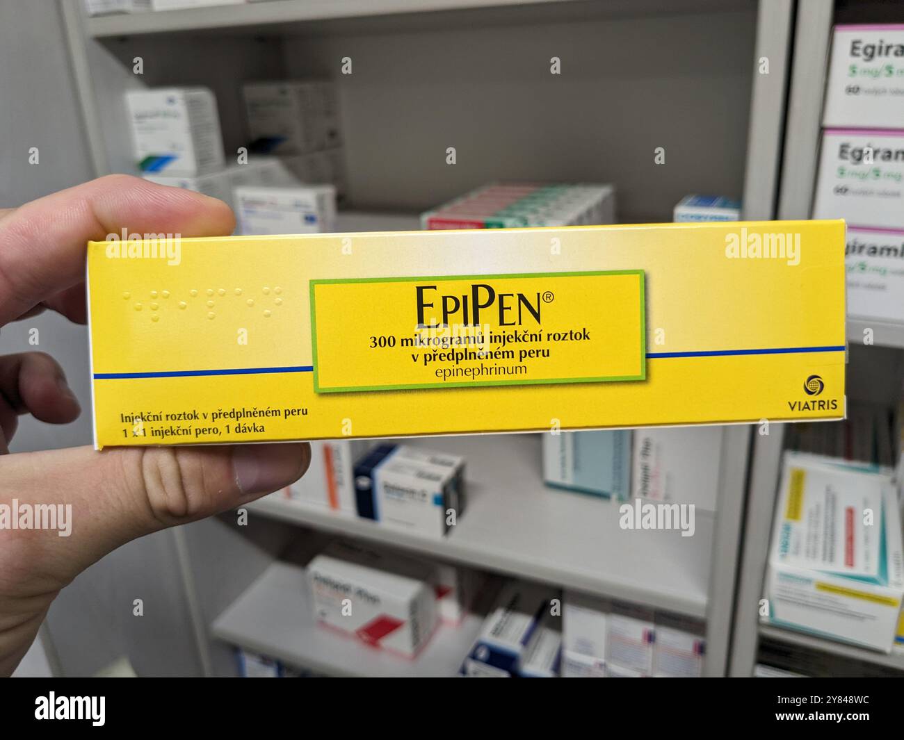 EPIPEN box of medication with epinephrine active substance by Mylan ...