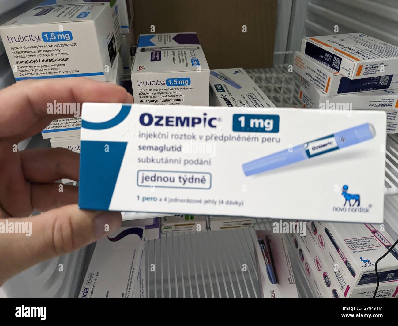 Prague,Czech republic- June 22 2024: OZEMPIC box. Czech version of ...