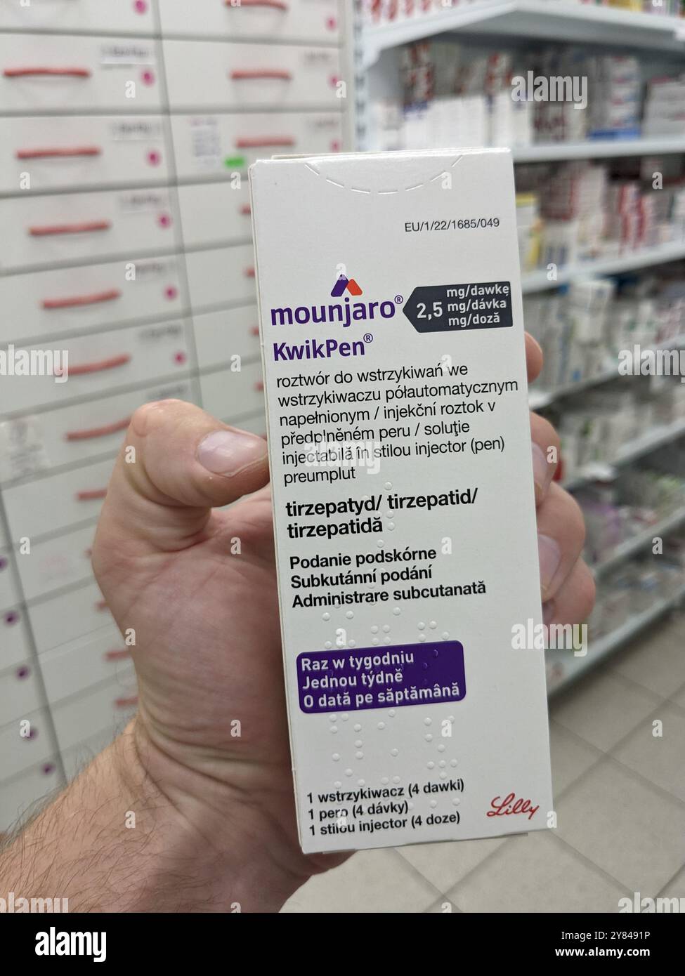 Prague,Czech Republic-August 28 2024: MOUNJARO ELI LILLY Tirzepatide ...