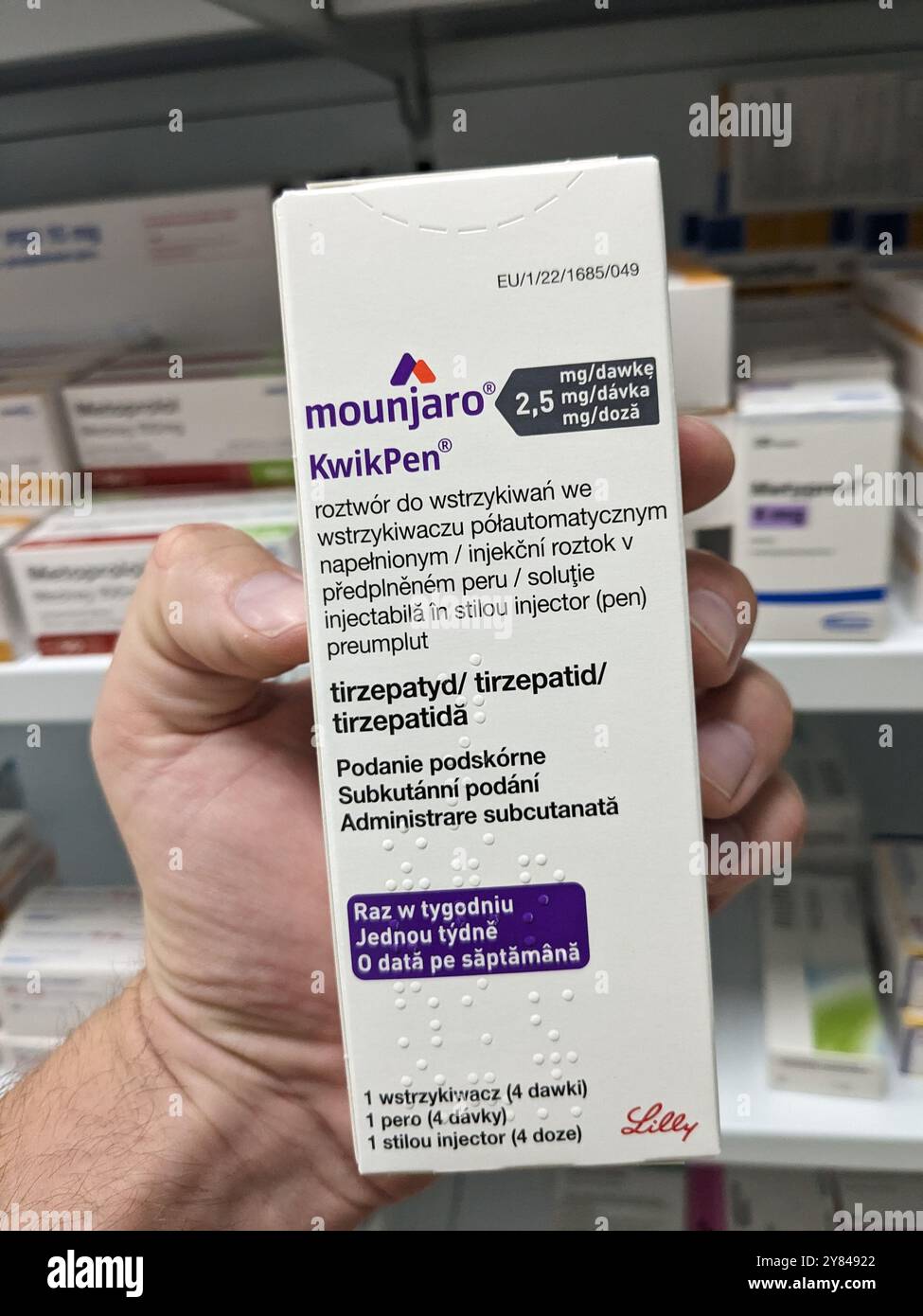 Prague,Czech Republic-August 28 2024: MOUNJARO ELI LILLY Tirzepatide ...