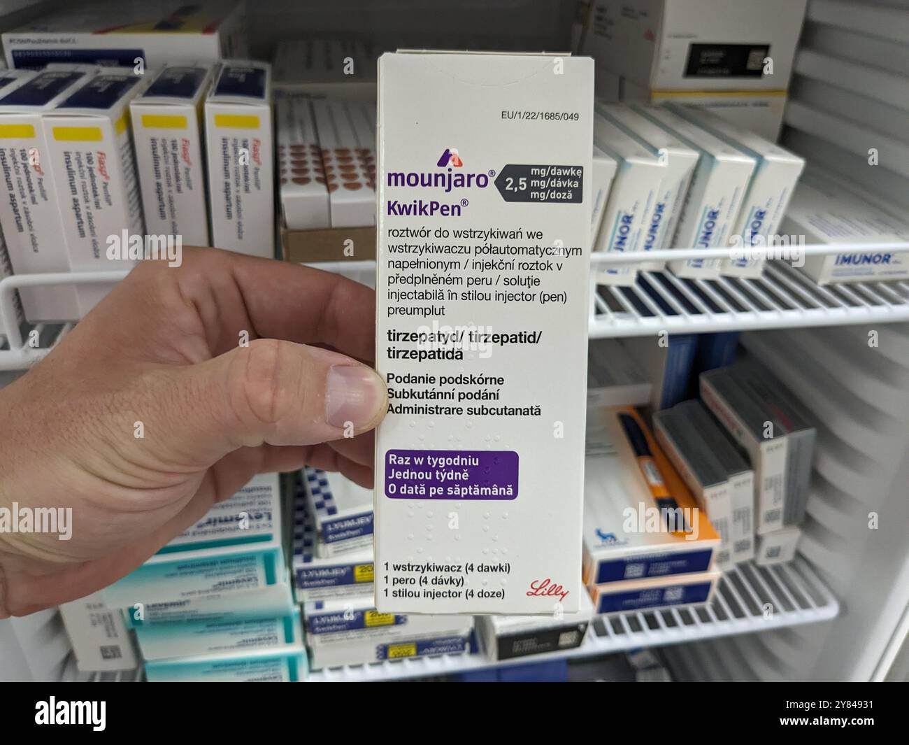Prague,Czech Republic-August 28 2024: MOUNJARO ELI LILLY Tirzepatide ...