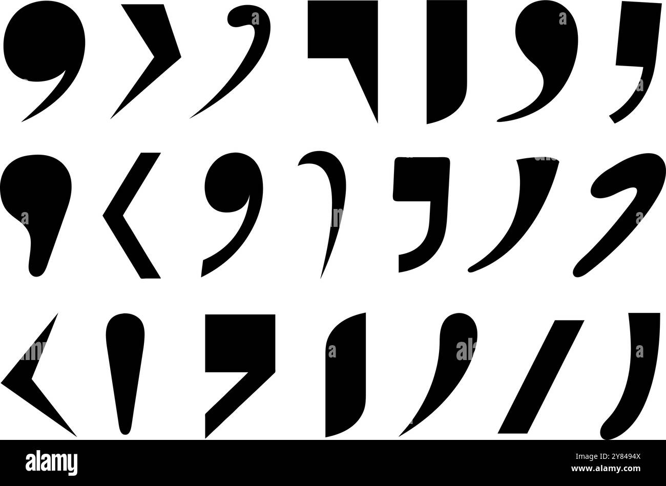 Set of different comma signs isolated on white Stock Vector Image & Art ...