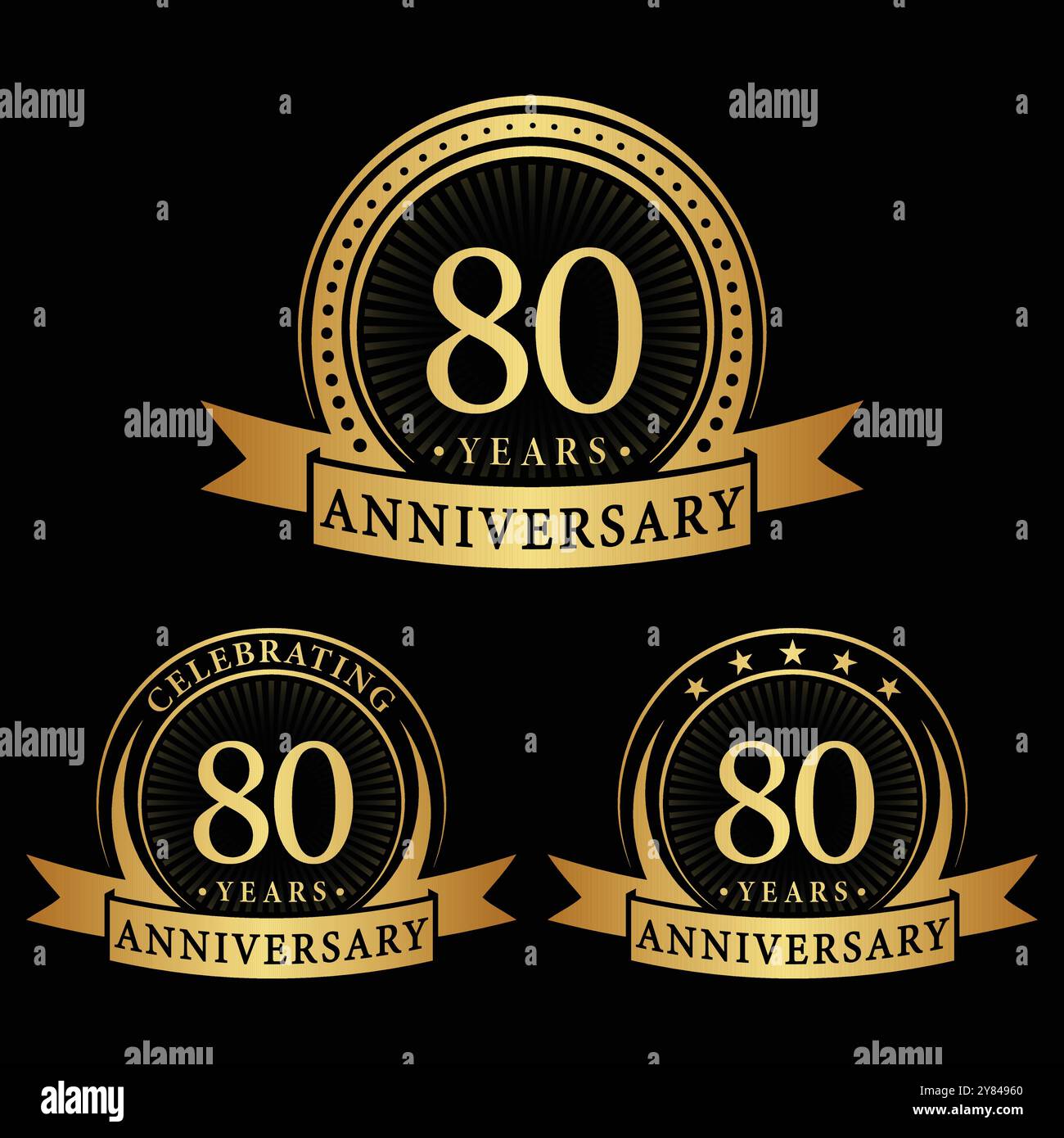 80 years anniversary logo collections. Set of 80th Anniversary logotype ...