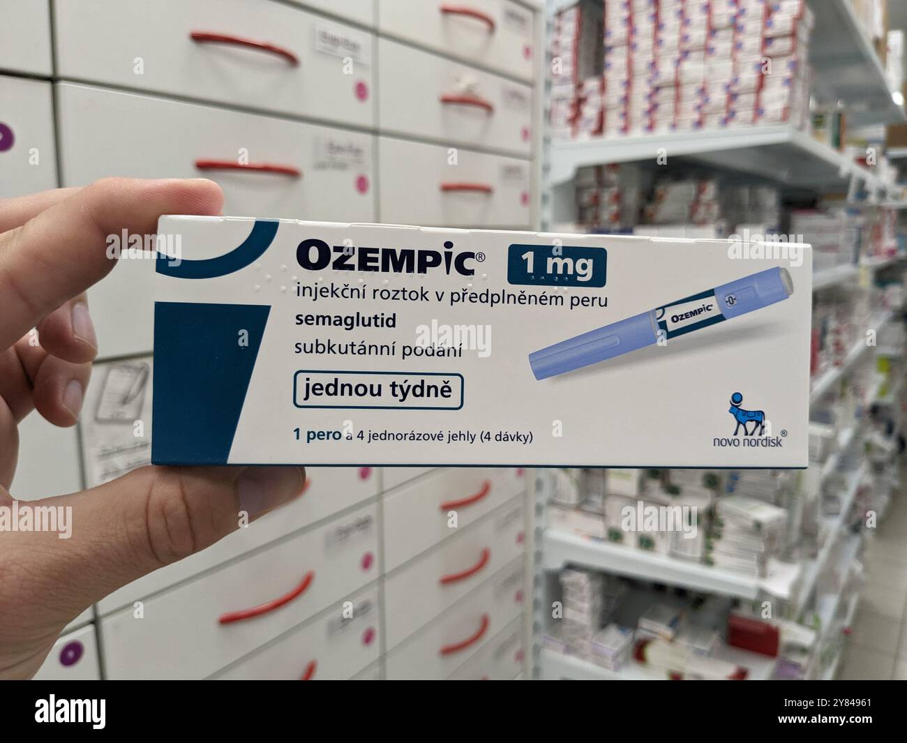 Prague,Czech republic- June 22 2024: OZEMPIC box. Czech version of ...