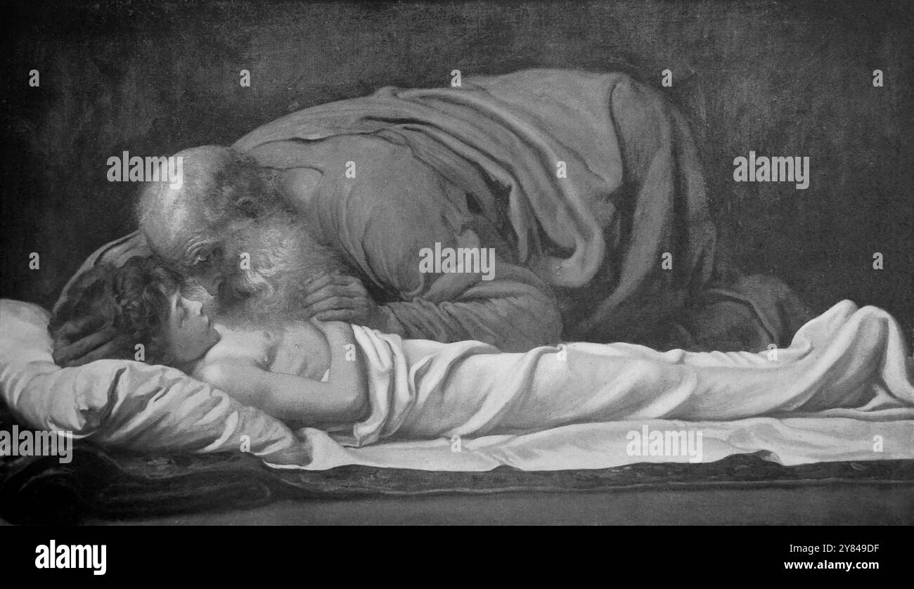 Elisha Raising the Son of the Shunamite from Painting by Lord Leighton ...