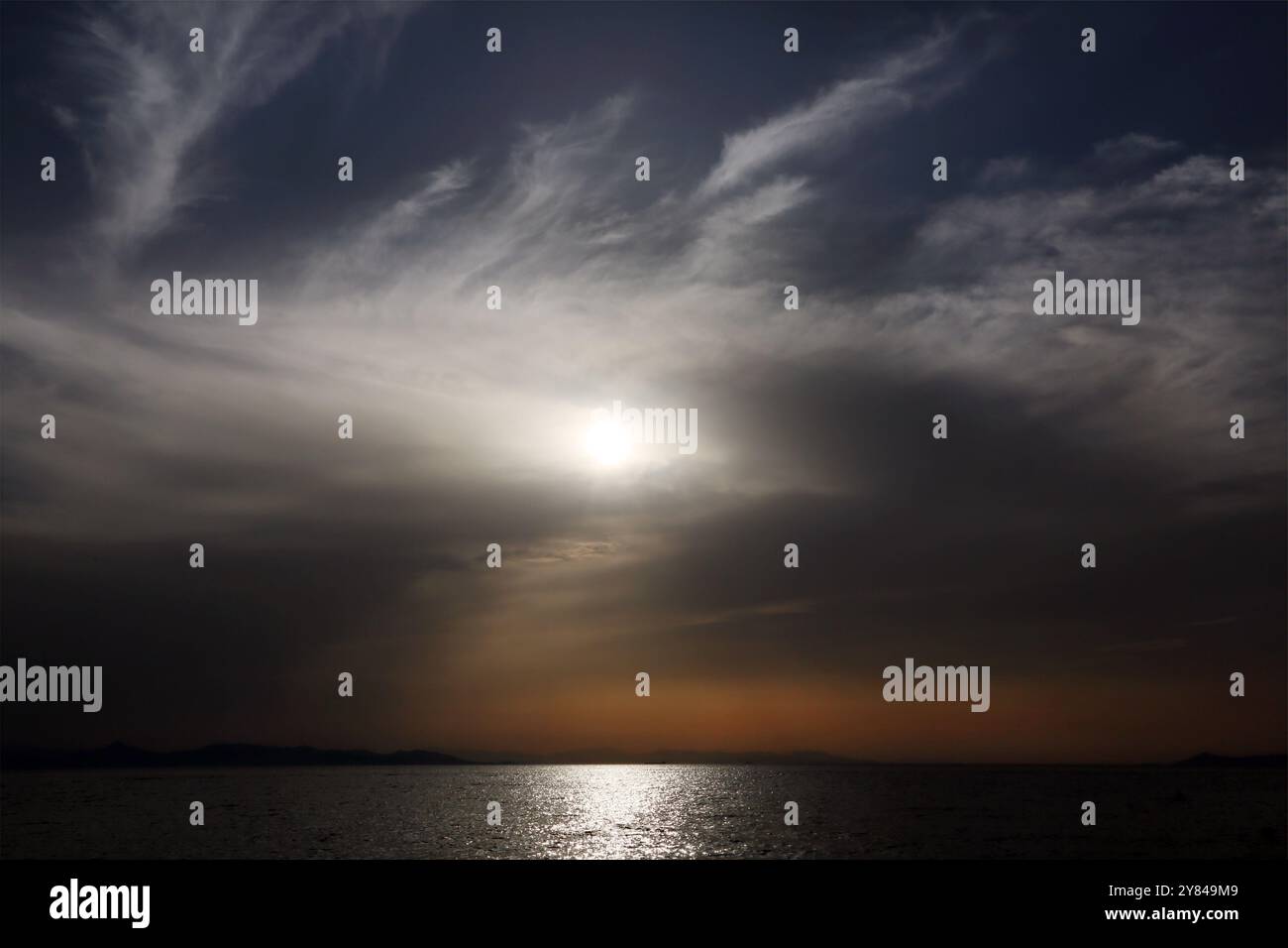 Sunset at Glyfada Beach Athens Greece Stock Photo - Alamy