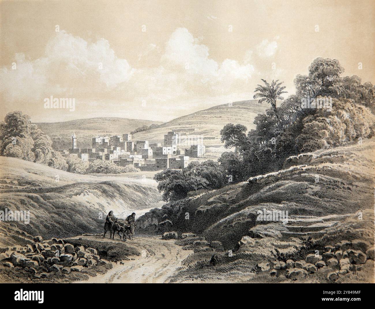 Hand Tinted Engraving of Hebron Biblical Place in Antique 1776 Edition ...
