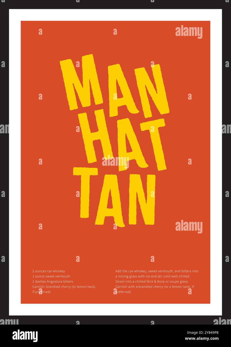 Manhattan cocktail poster, decoration for club, nightclub, bar or ...