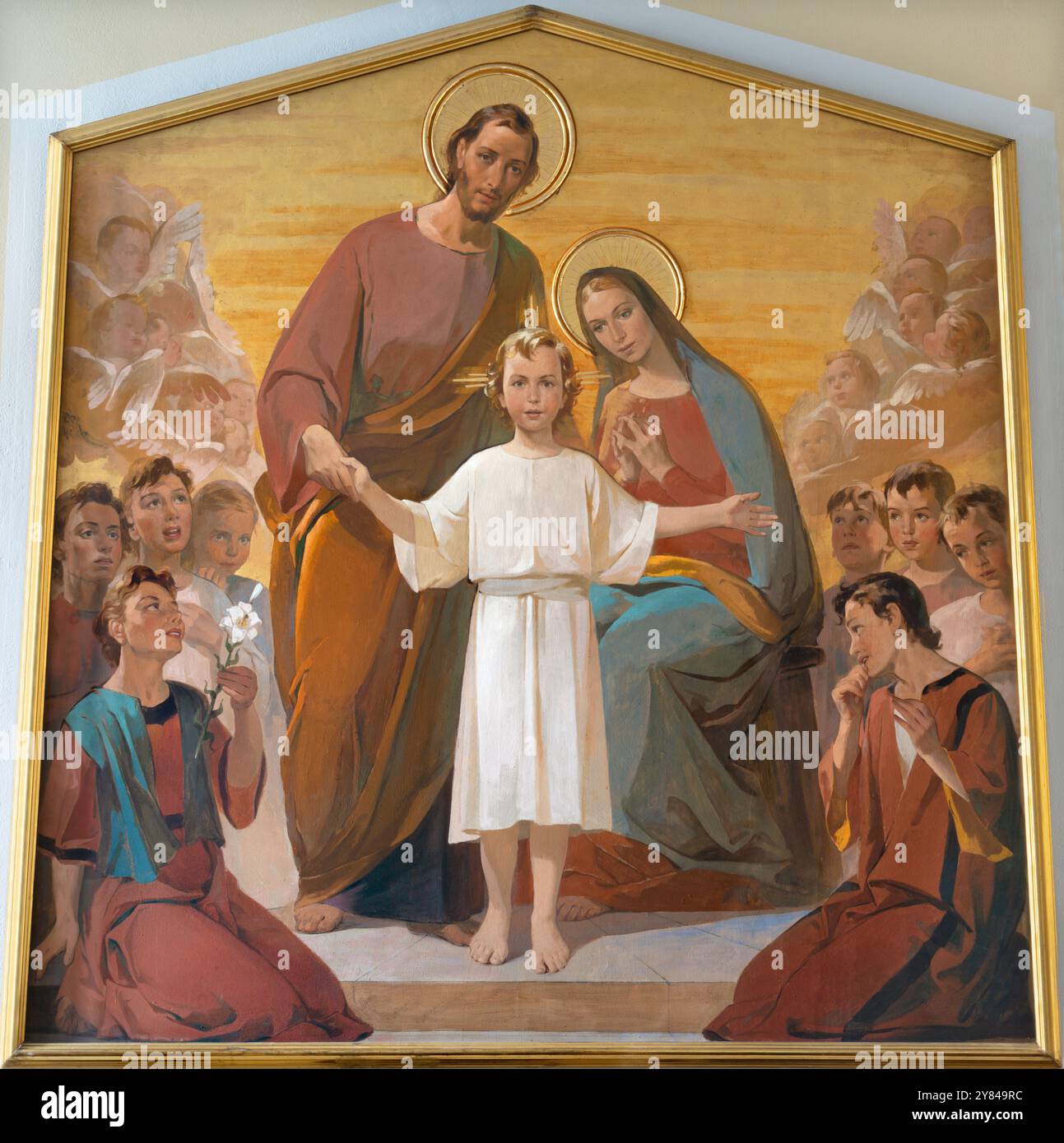ASTI, ITALY - SEPTEMBER 11, 2024: The painting of Holy Family in the ...