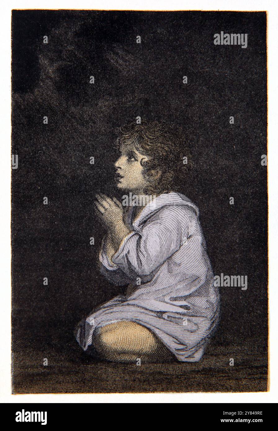 Illustration of Samuel Praying and Hearing the Voice of God (Book of ...