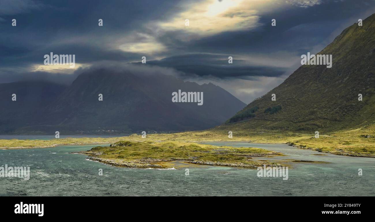 14th September, 2024 Lofoten Islands, Norway Dramatic skies over the ...