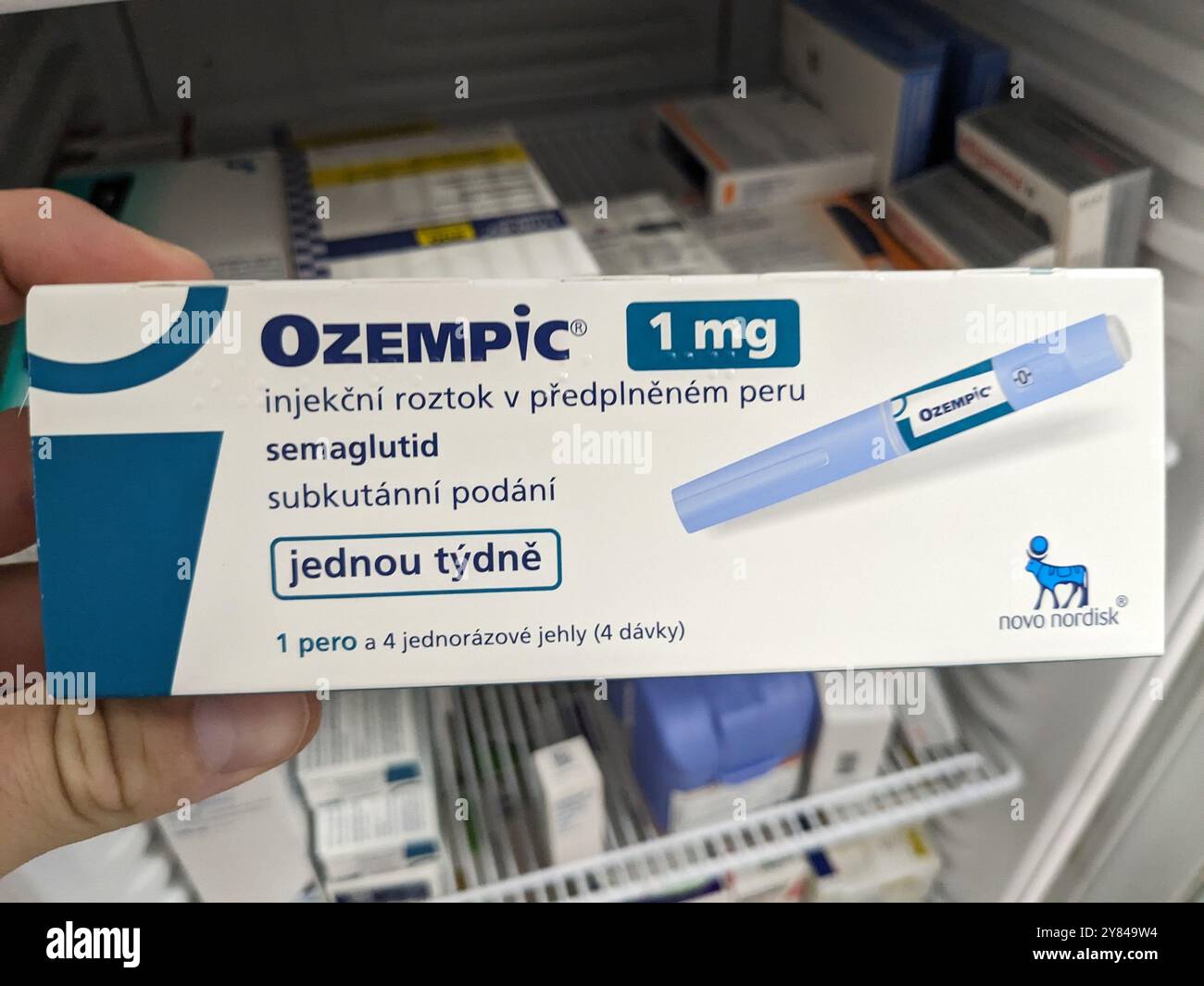 Prague,Czech republic- June 22 2024: OZEMPIC box. Czech version of ...