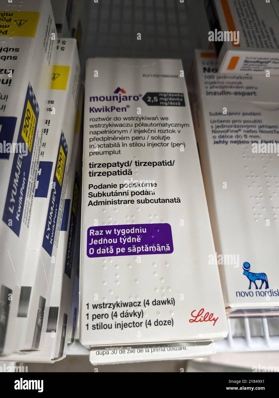 Prague,Czech Republic-August 28 2024: MOUNJARO ELI LILLY Tirzepatide ...