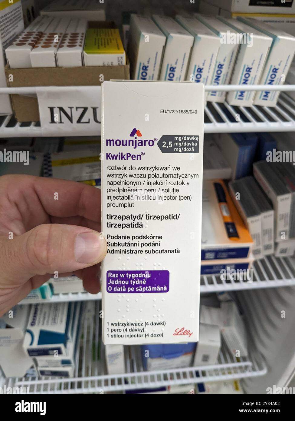 Prague,Czech Republic-August 28 2024: MOUNJARO ELI LILLY Tirzepatide ...