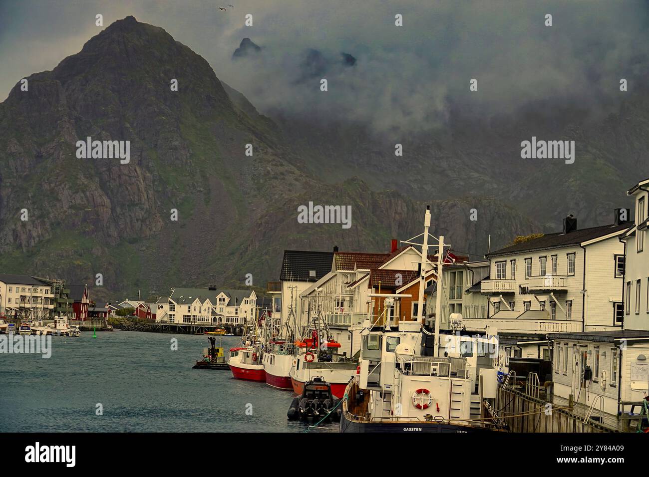 14th September, 2024 Lofoten Islands, Norway Henningsvaer harbour in ...