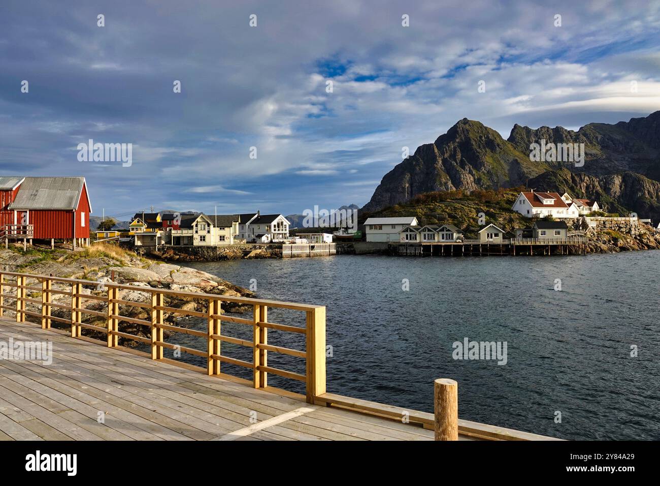 14th September, 2024 Lofoten Islands, Norway Henningsvaer harbour in ...