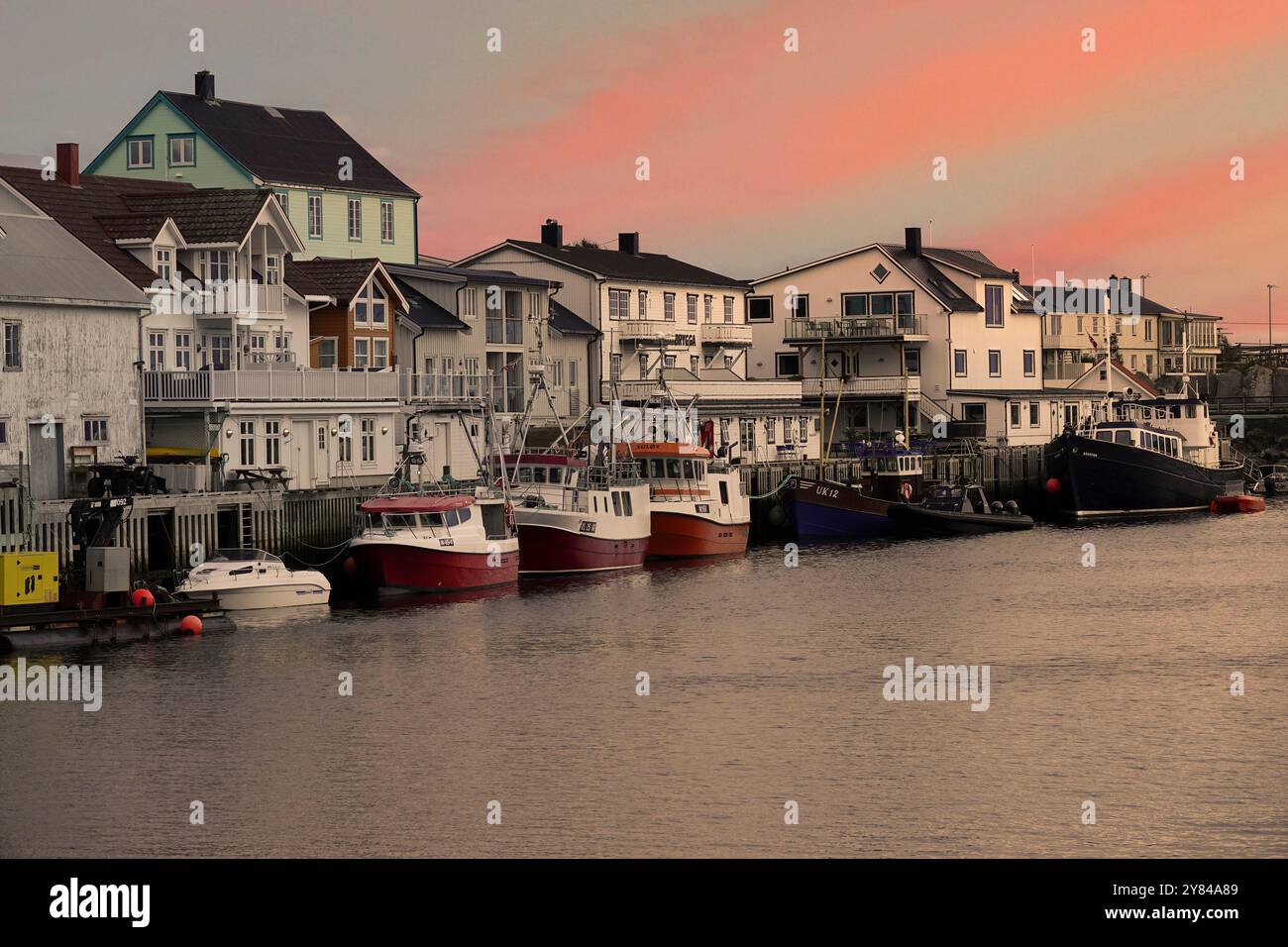 14th September, 2024 Lofoten Islands, Norway Henningsvaer harbour in ...
