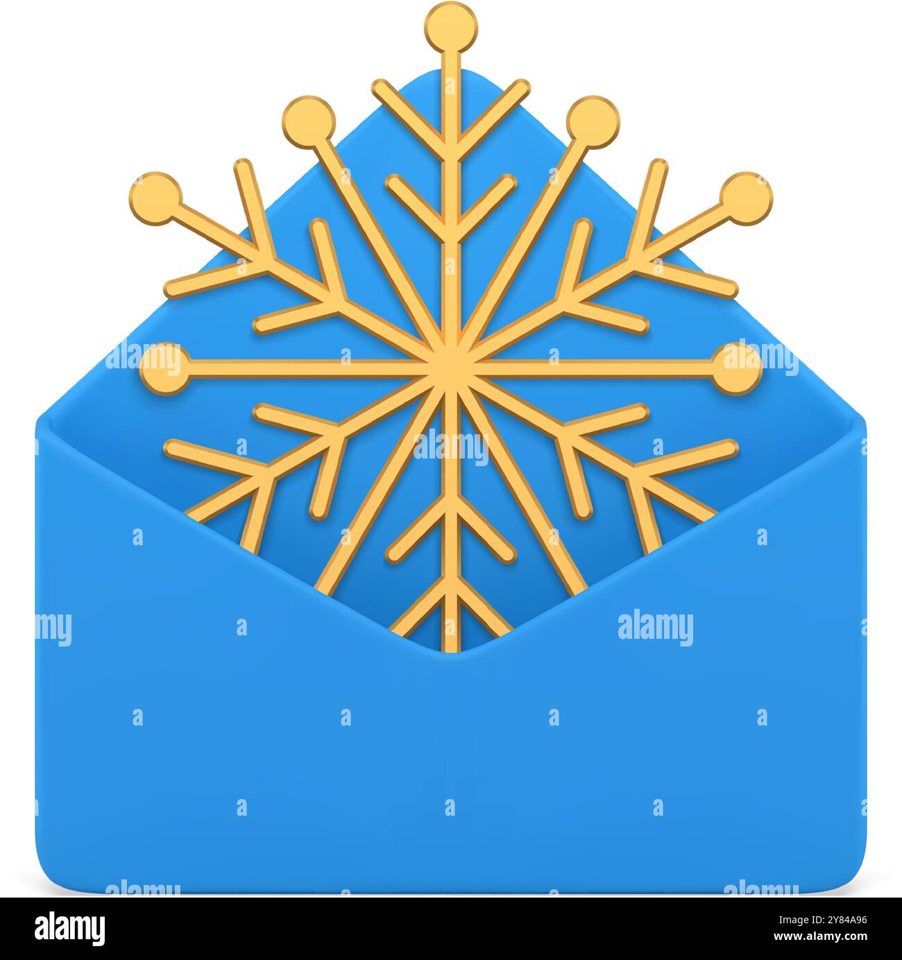 Christmas festive luxury mail email invitation snowflake blue envelope ...