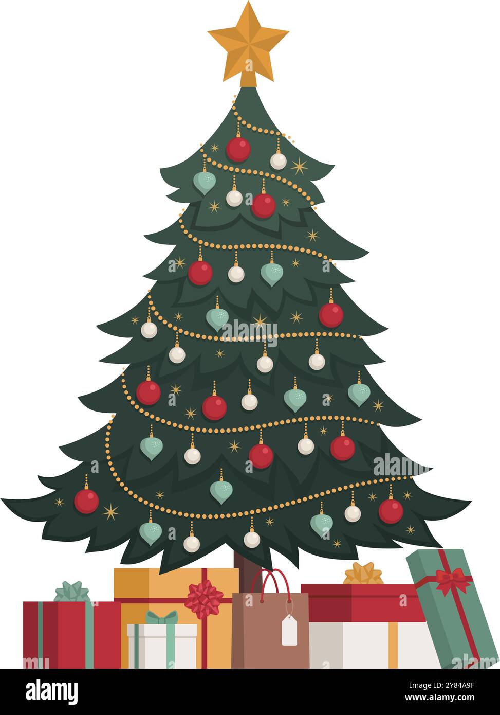 Gifts colorful ribbon christmas Stock Vector Images - Alamy