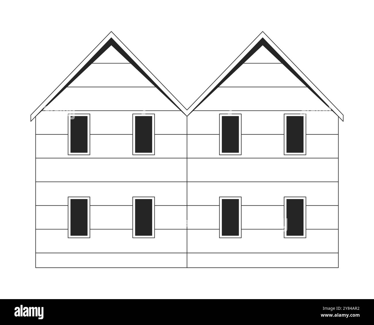 Two story farmhouse Stock Vector Images - Alamy
