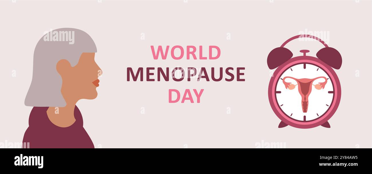 world menopause day concept with alarm clock vector illustration Stock ...