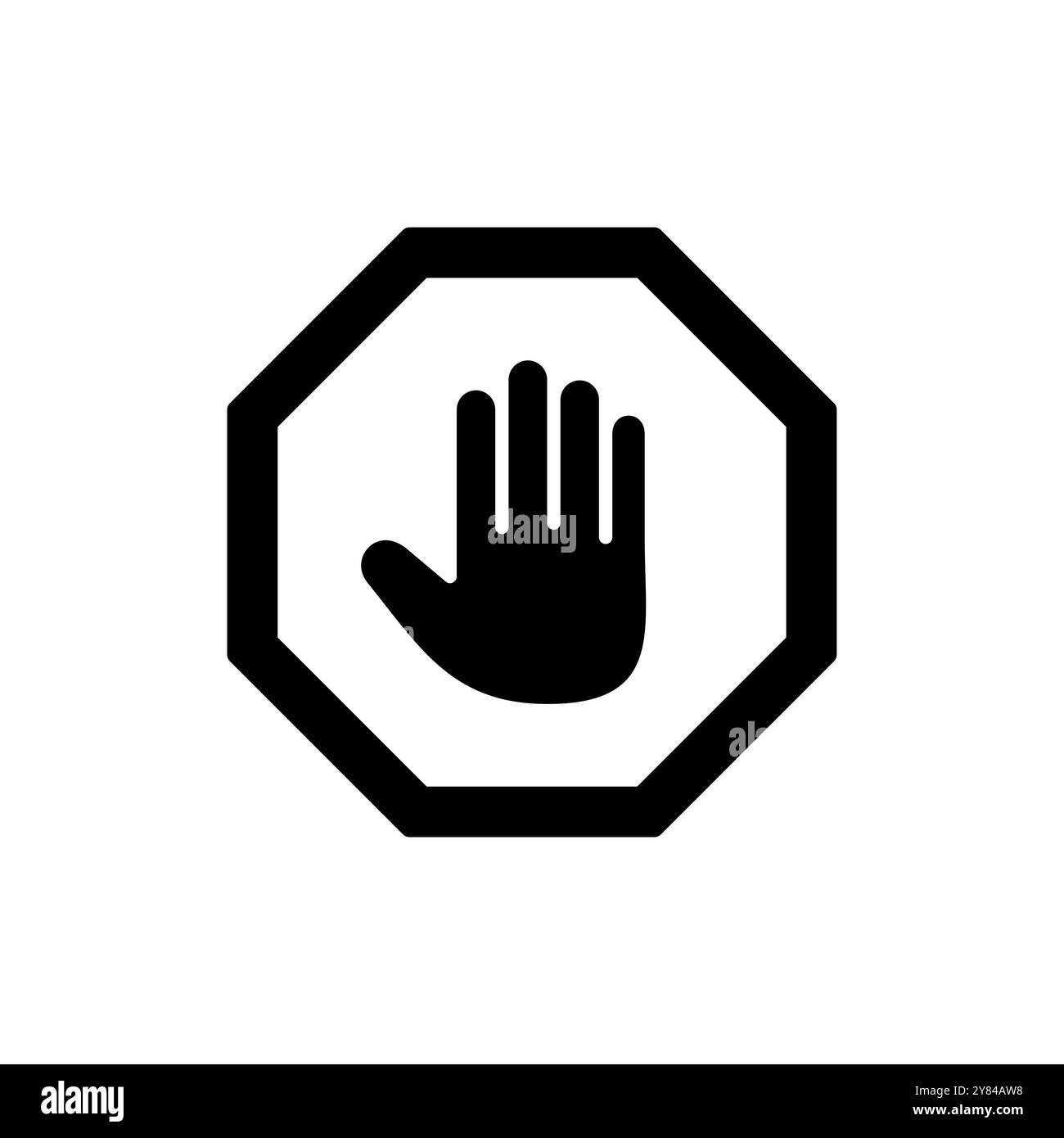 Stop icon vector. stop road sign. hand stop sign and symbol. Do not ...