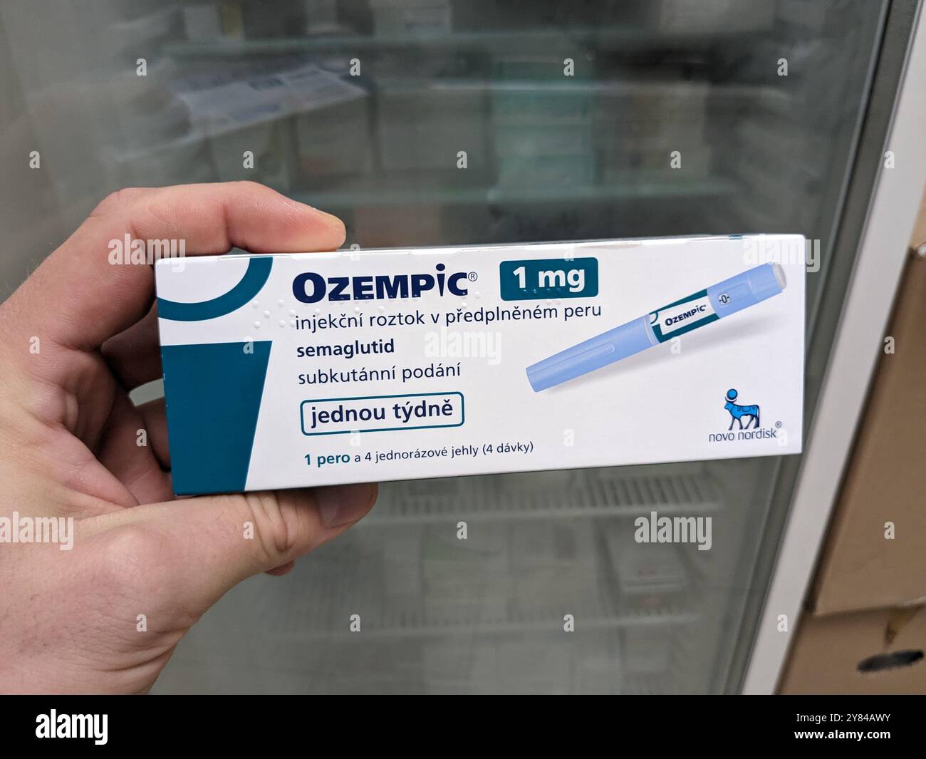 Prague,Czech republic- June 22 2024: OZEMPIC box. Czech version of ...