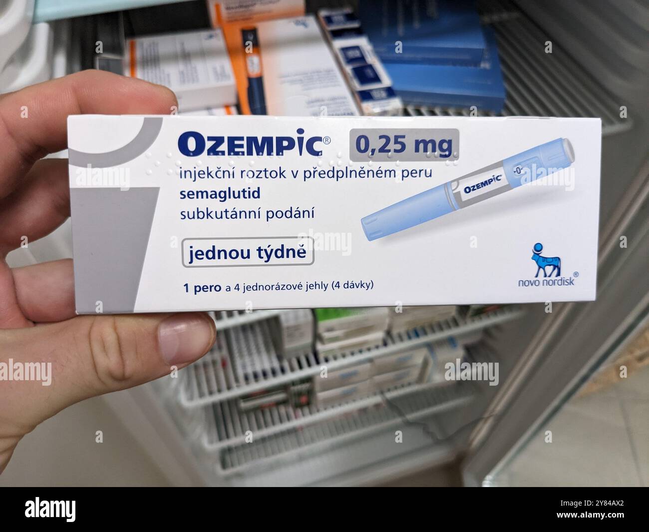 Prague,Czech republic- June 22 2024: OZEMPIC box. Czech version of ...