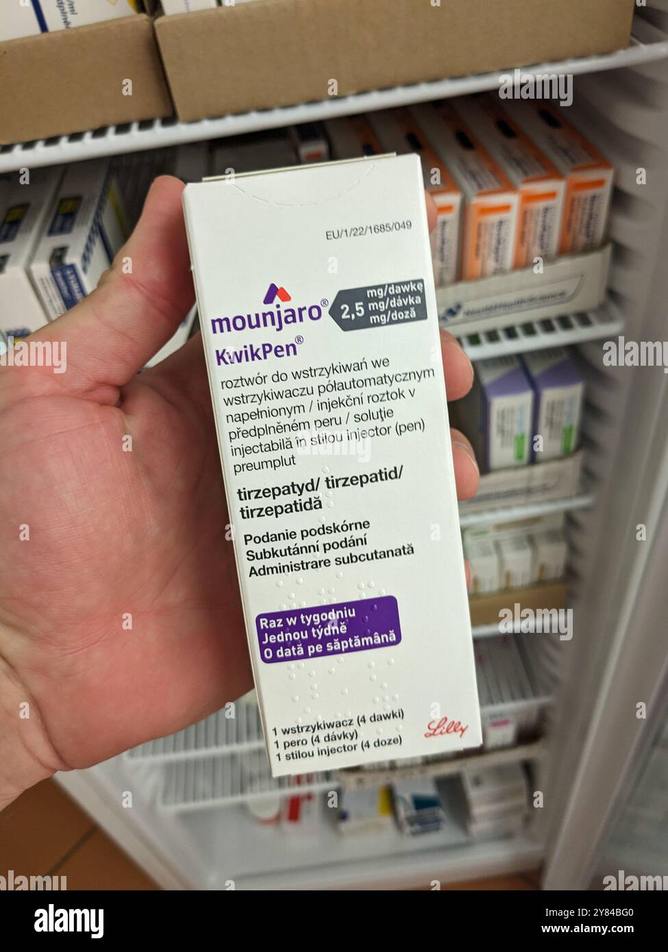Prague,Czech Republic-August 28 2024: MOUNJARO ELI LILLY Tirzepatide ...