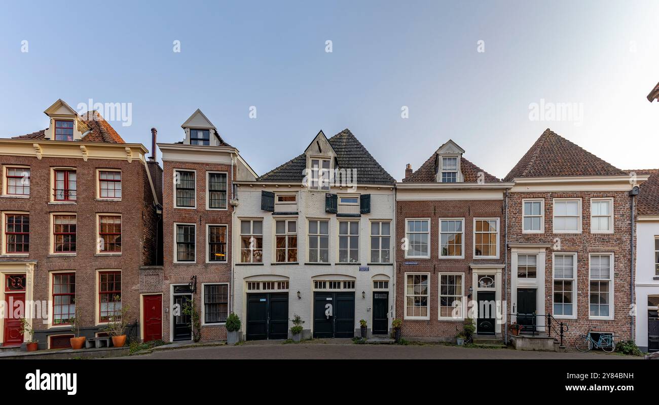 Cultural heritage authentic historic facades of Dutch Hanseatic tower ...