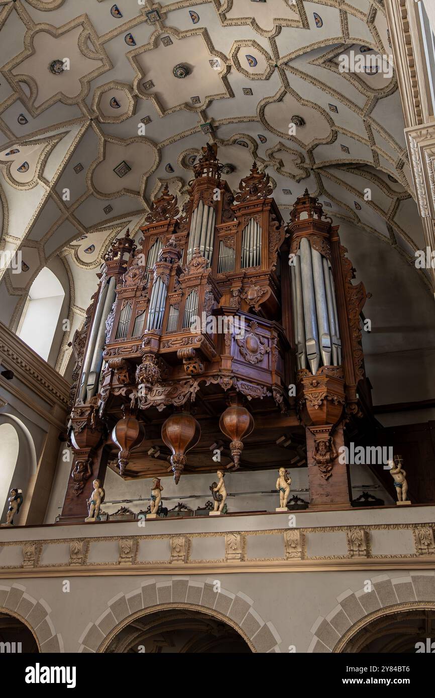 Discover the beauty of this ornate pipe organ located in a historic ...