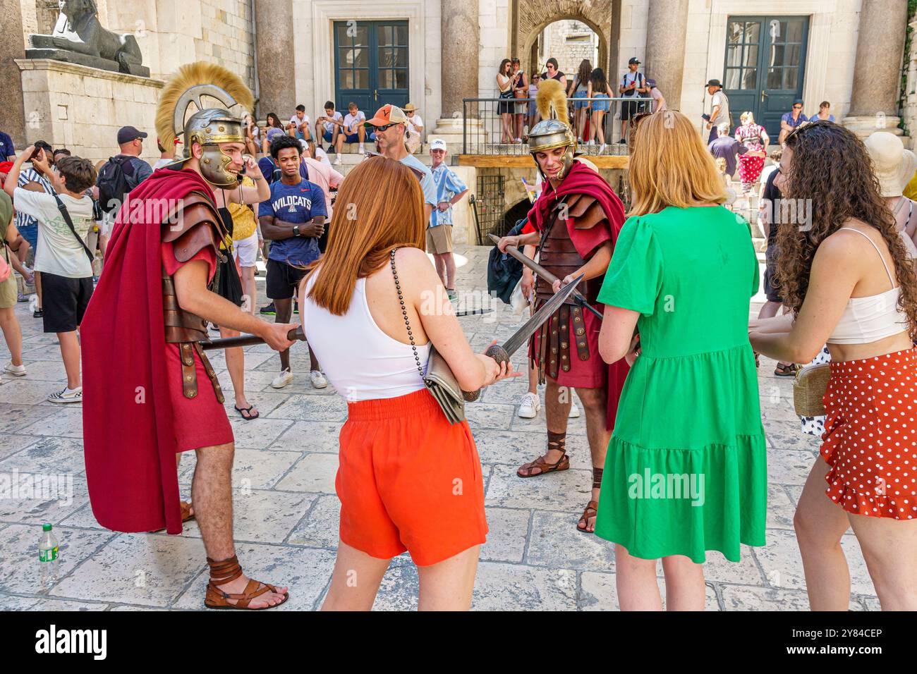 Split Croatia,Old Town,Peristyle Peristil courtyard,Diocletian's Palace ...
