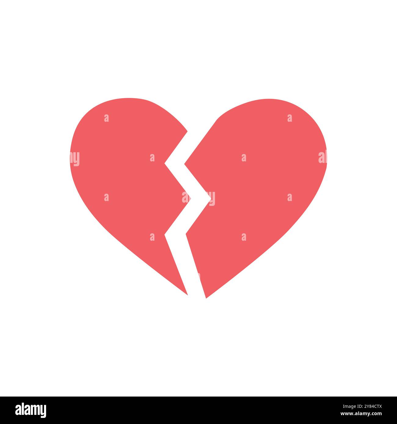 Broken heart shape on white background, symbol of unhappy love, label ...
