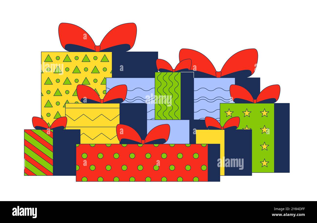 Cartoon holiday boxes bows Cut Out Stock Images & Pictures - Alamy