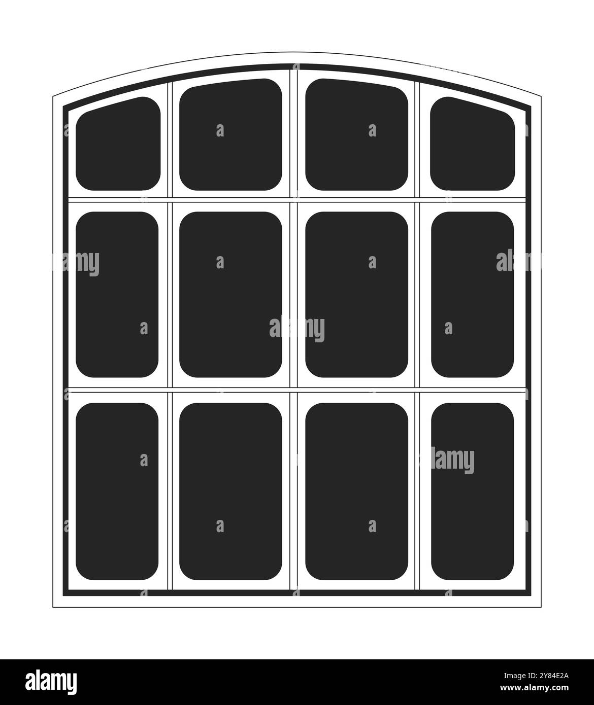 Frozen window black and white 2D line object Stock Vector Image & Art ...