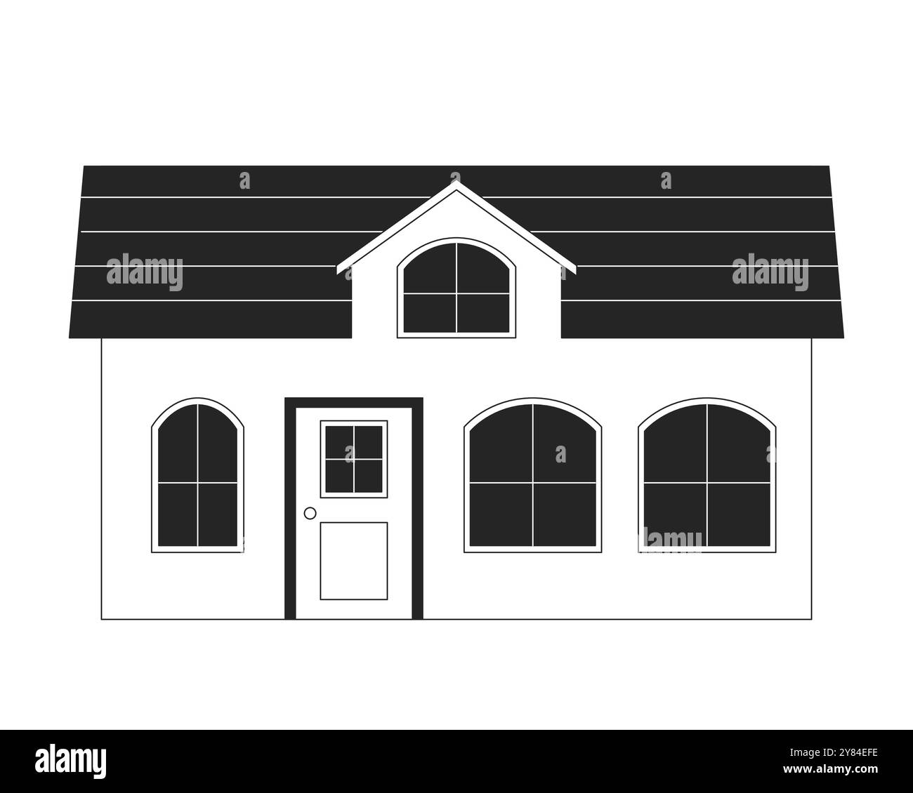 Countryside house black and white 2D line object Stock Vector Image ...