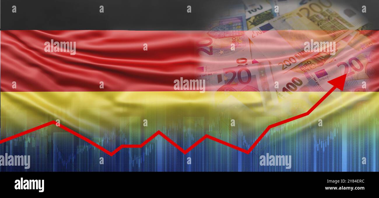Financial graph of German economic recovery. Germany economy growth on ...