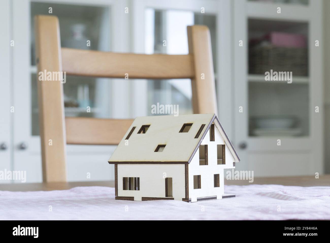 Wooden miniature house on empty hi-res stock photography and images - Alamy