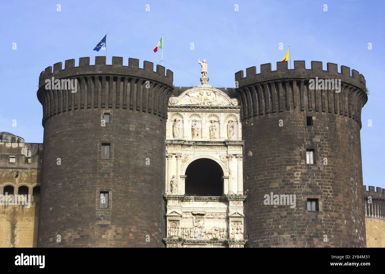 Castel Nuovo. Castel Nuovo in Naples is a castle and is one of the most ...