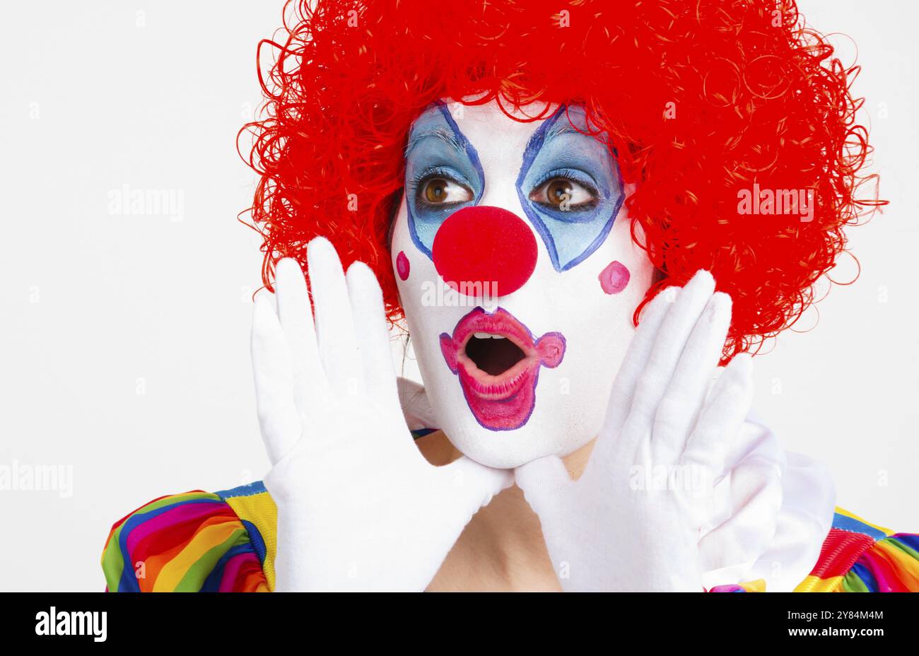 Female Clown entertainer working her routine Stock Photo - Alamy
