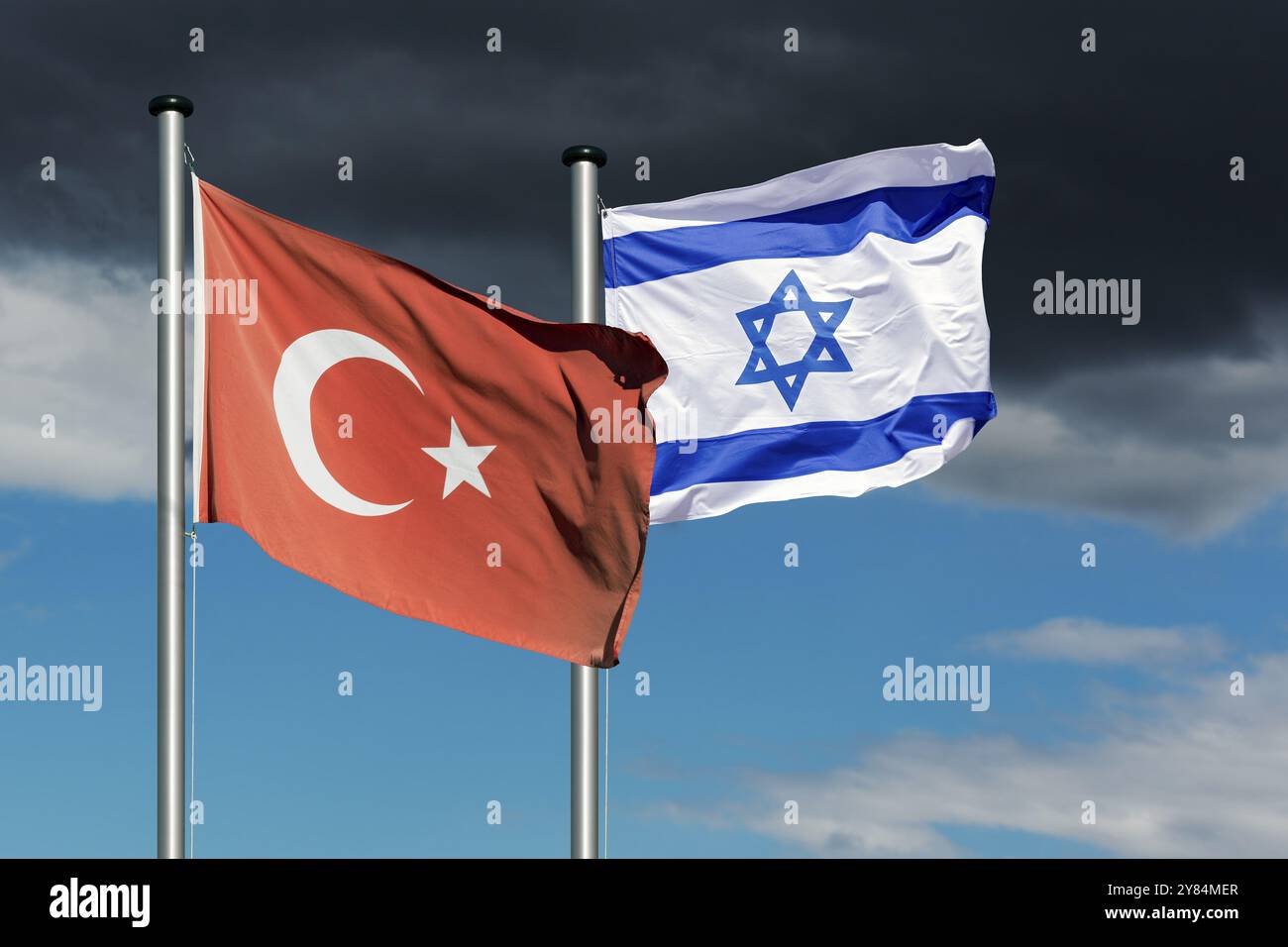 Flags of Israel and Turkey Stock Photo - Alamy