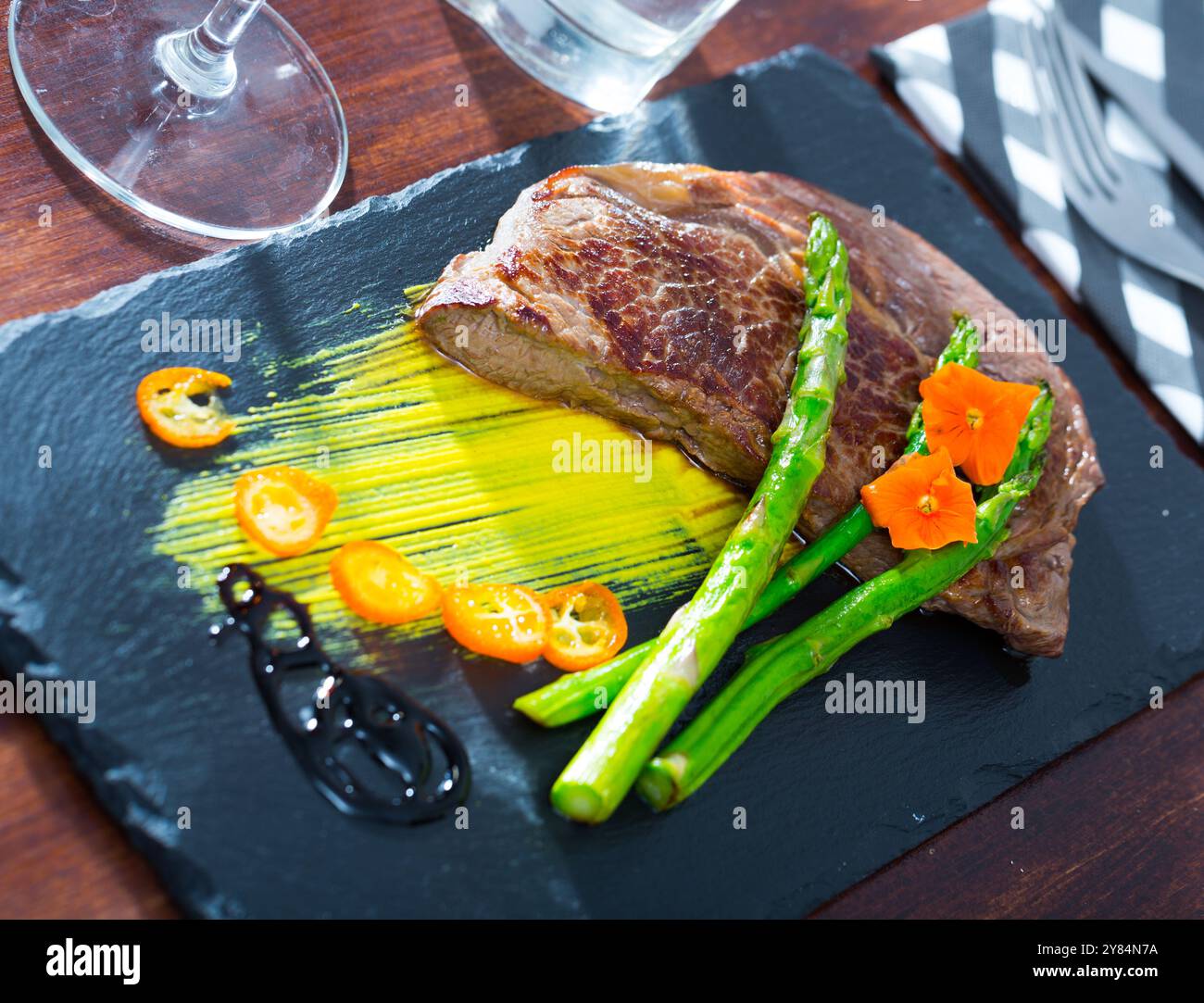 Juicy roasted beef entrecote Stock Photo - Alamy