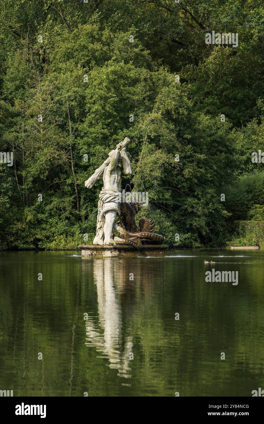 View of the Hercules statue in the Neuwerkgarten at Gottorf Castle in ...