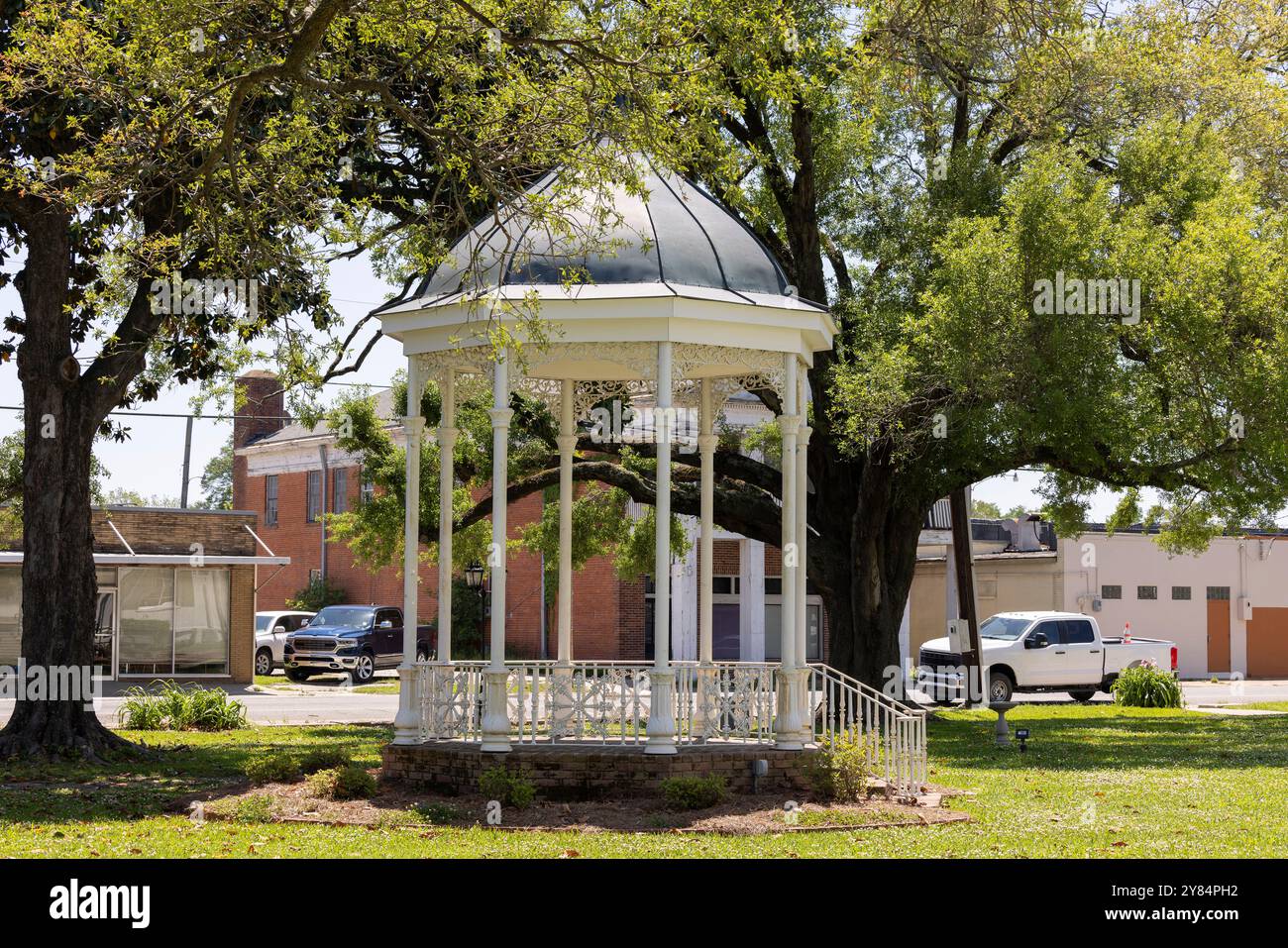 Tallulah, Louisiana, USA - April 23, 2024: Afternoon sun shines on the ...